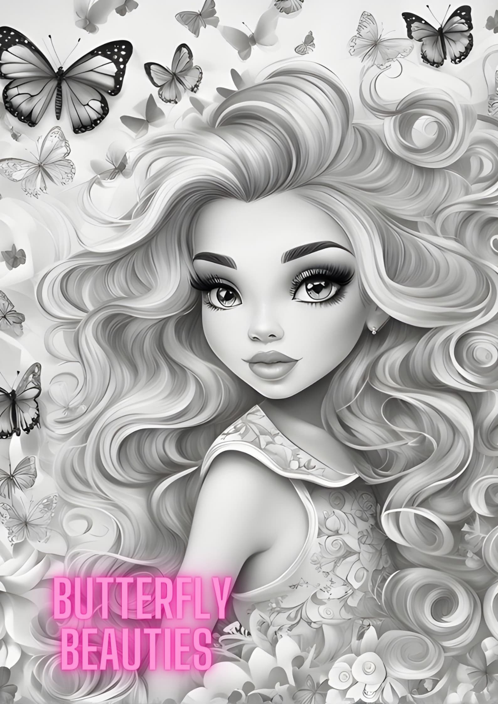 18. Super Cute Grayscale Coloring PDF, Images of Butterfly Beauties. - Etsy