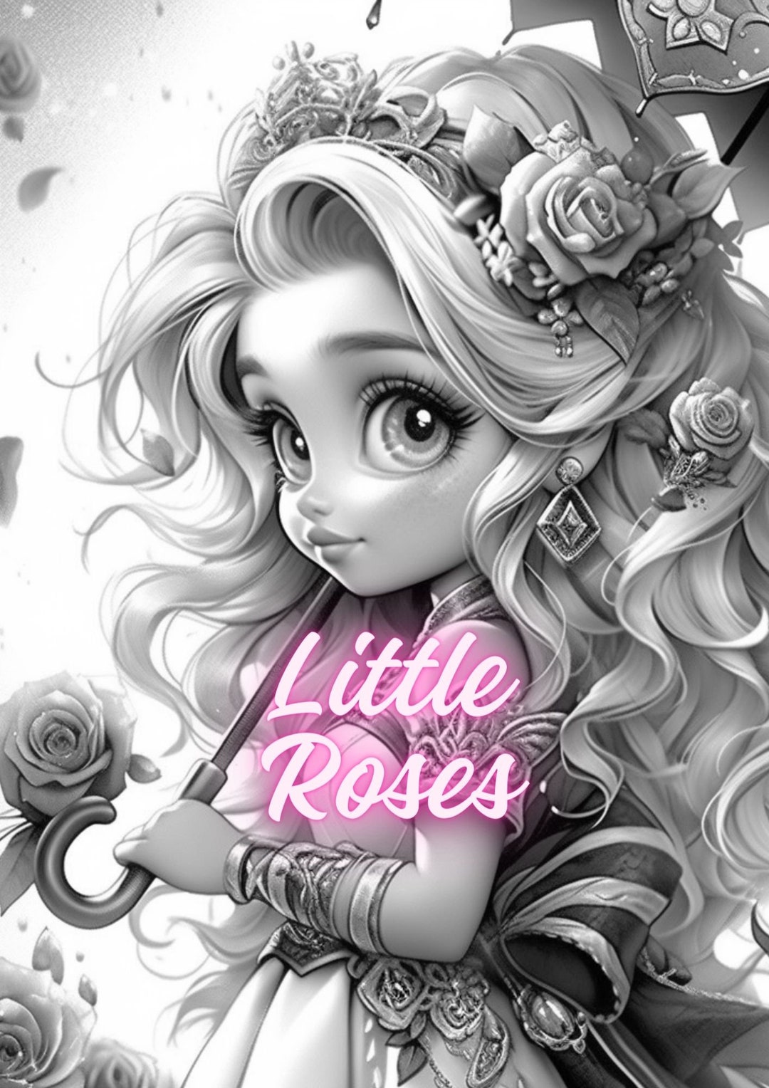 30 Grayscale Coloring PDF, Images of Little Roses - Etsy