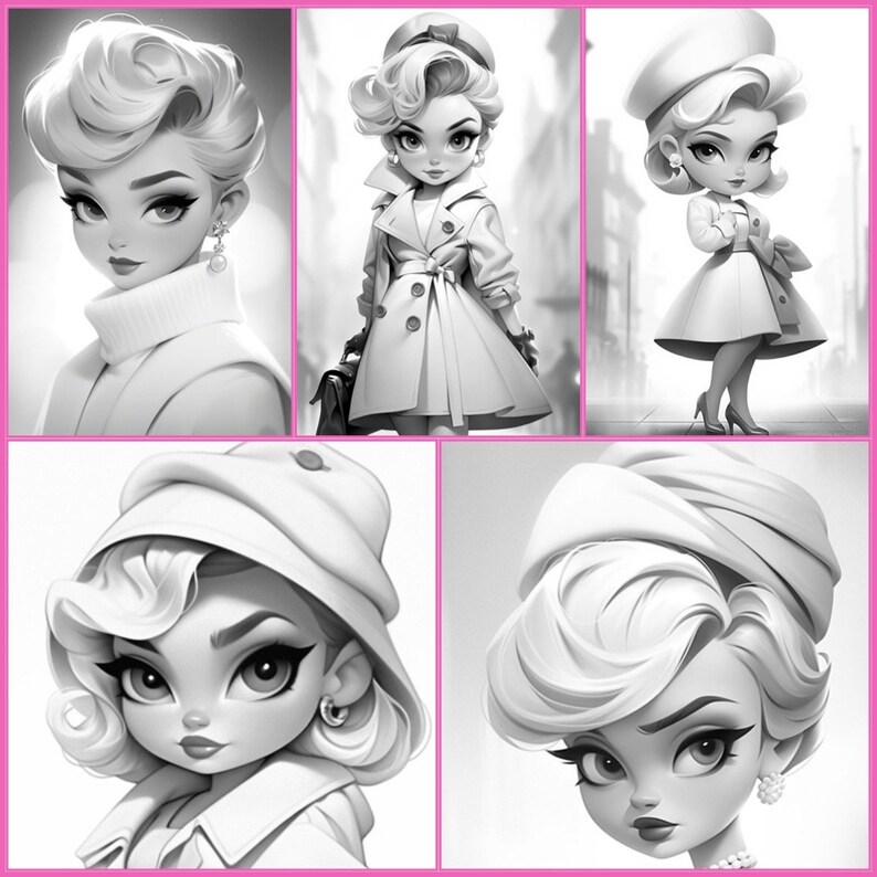 26. Grayscale Coloring PDF Images of the Mod Squad - Etsy