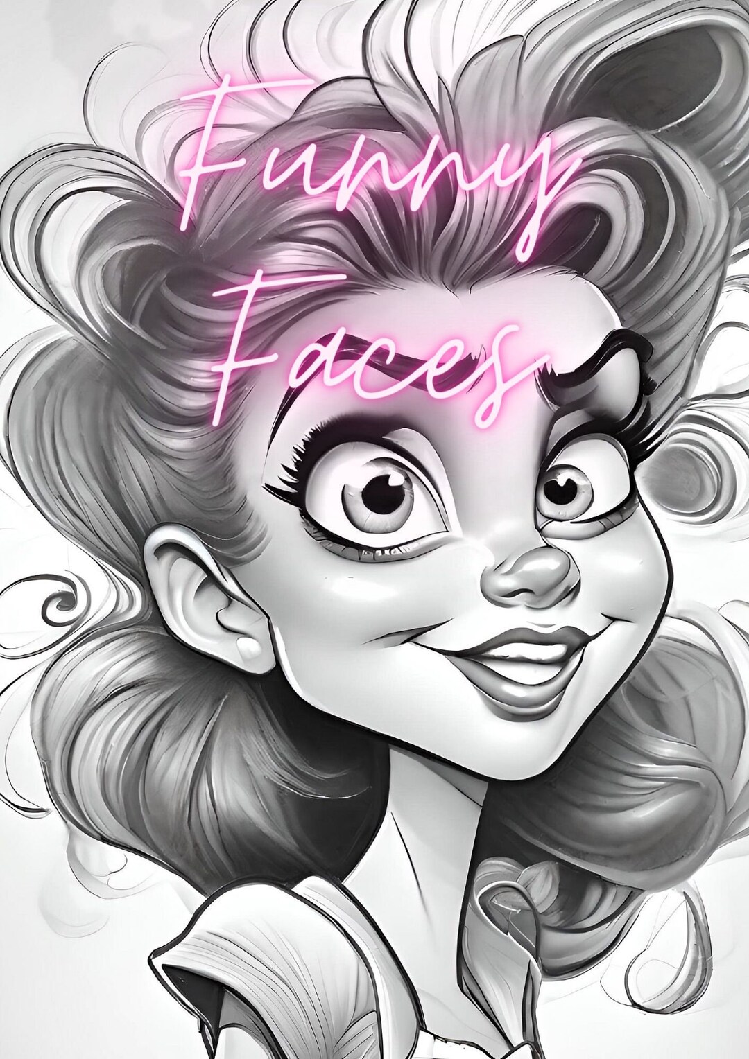 46 Grayscale Coloring Pages of Funny Faced Women and There Are a Really ...
