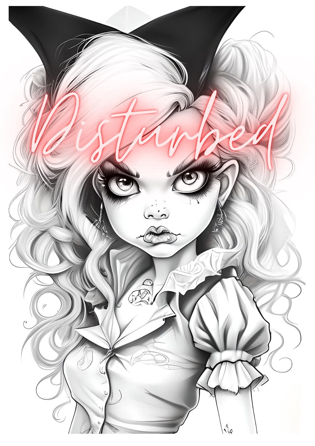 24 High Quality, Grayscale, Disturbing Coloring Pages These Girls Are ...