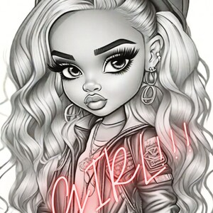 She Said Girl! 38 Cute Grayscale Coloring Page of Some Girls That Are ...