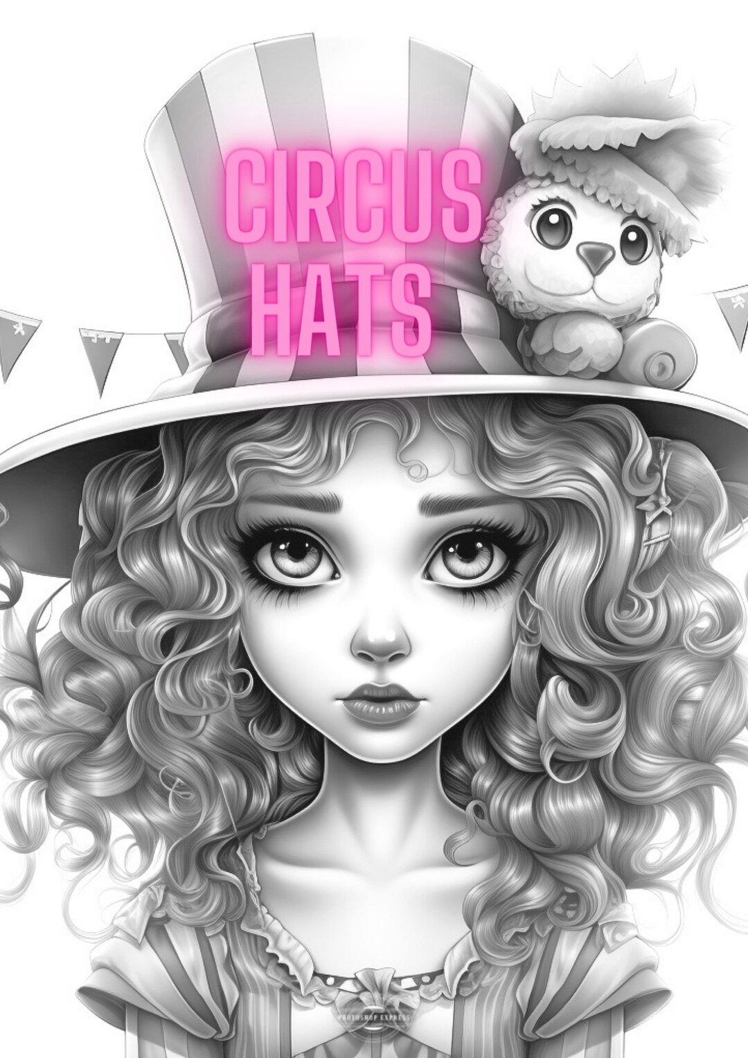 Circus Hats, 28 High Quality Grayscale Cute Girls in Circus Hats Super ...