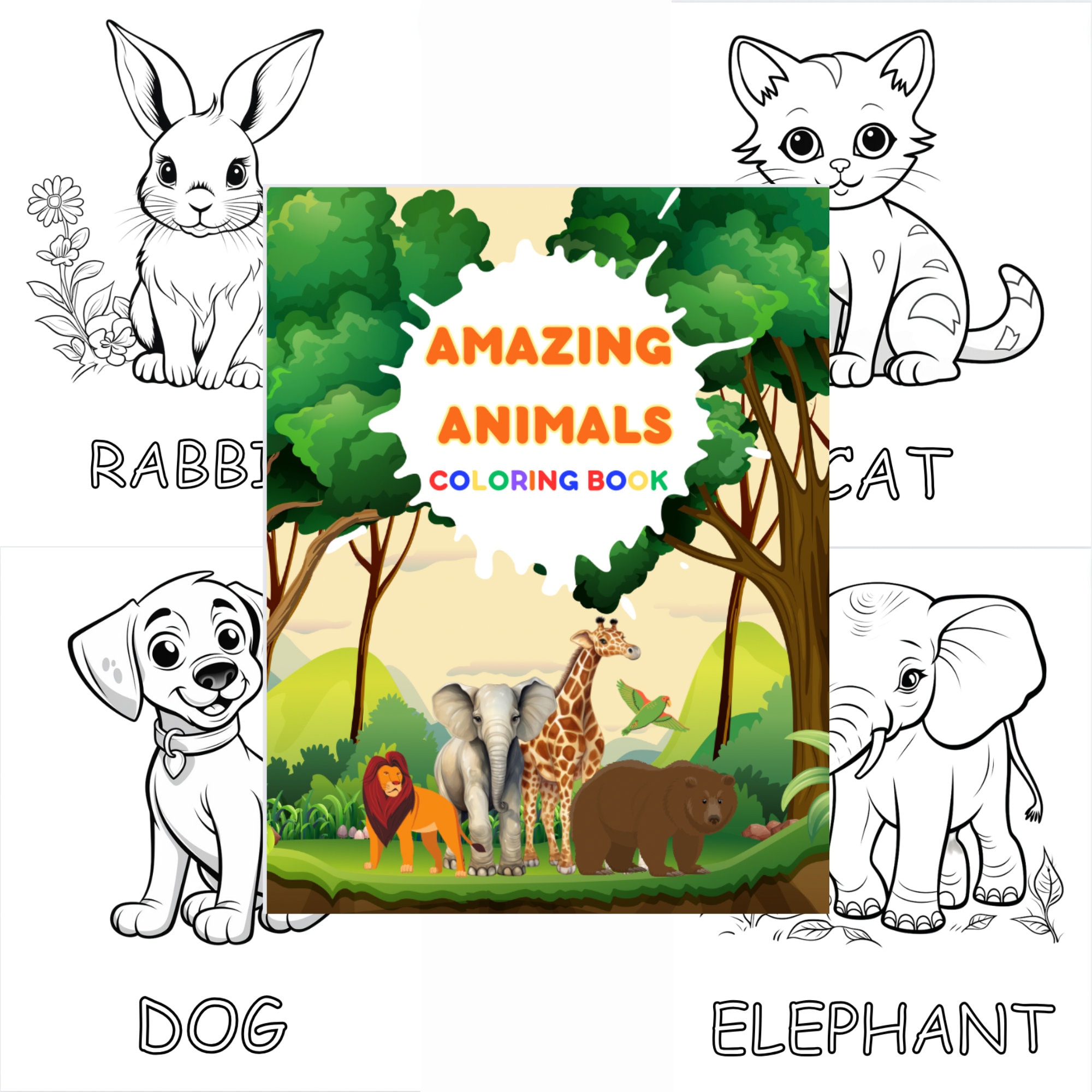 Amazing Animals Coloring Book - Etsy