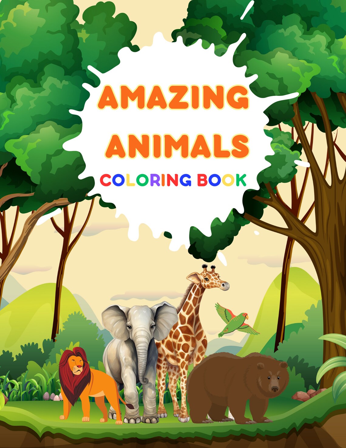 Amazing Animals Coloring Book - Etsy