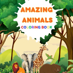 Amazing Animals Coloring Book - Etsy