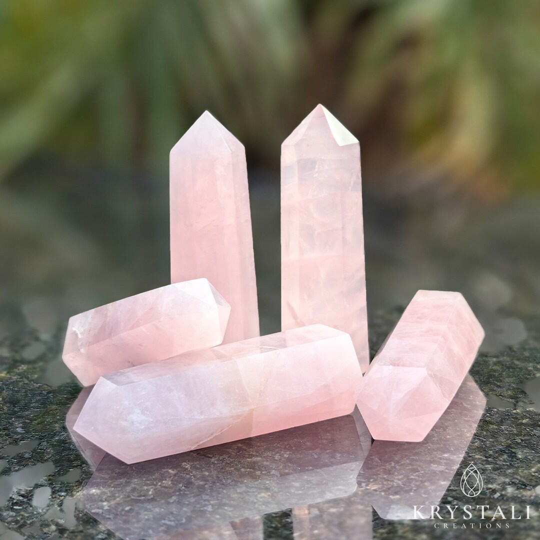 Natural Rose Quartz Tower | Gemstone Tower for Love | Premium Grade ...