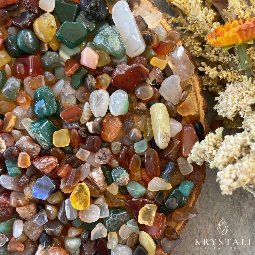 Natural Gemstone Chips Mixed Color Agate | 5-9 Mm Chips | Bulk Mini Gemstones | Gemstone for ...