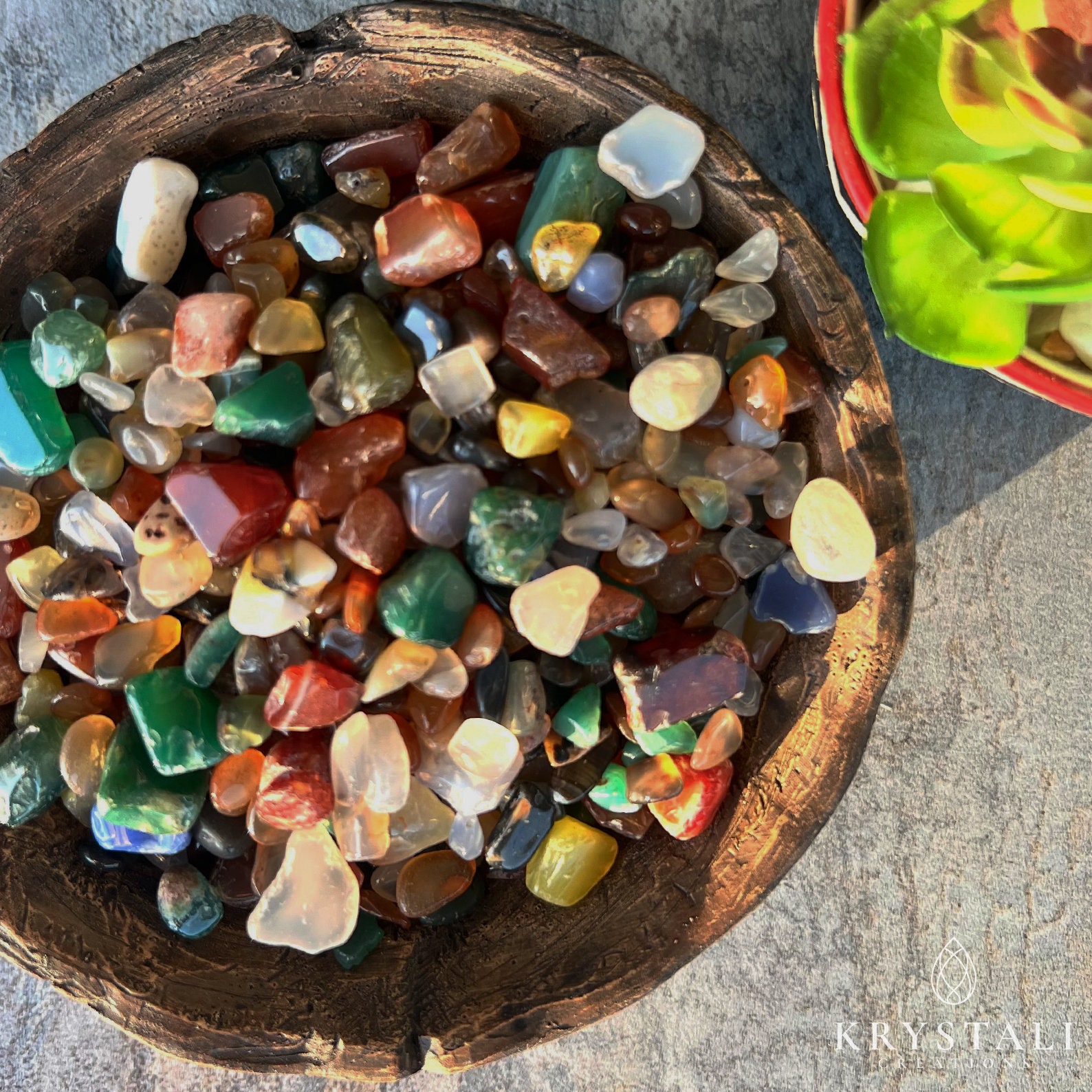 Natural Gemstone Chips Mixed Color Agate 5-9 Mm Chips Bulk - Etsy