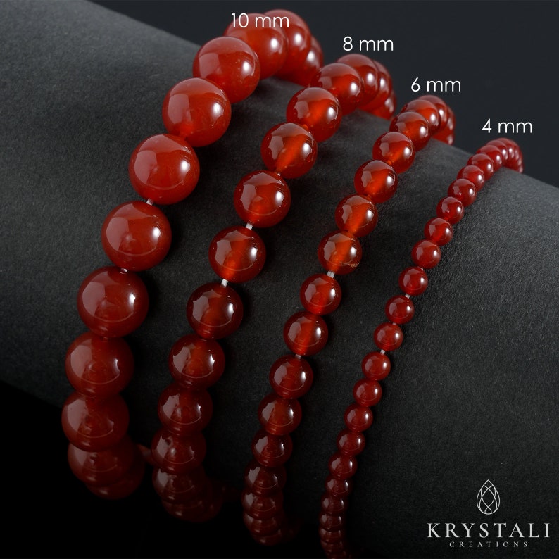 Carnelian Gemstone Bracelet | Crystal Beaded Stretch Accessory - Etsy