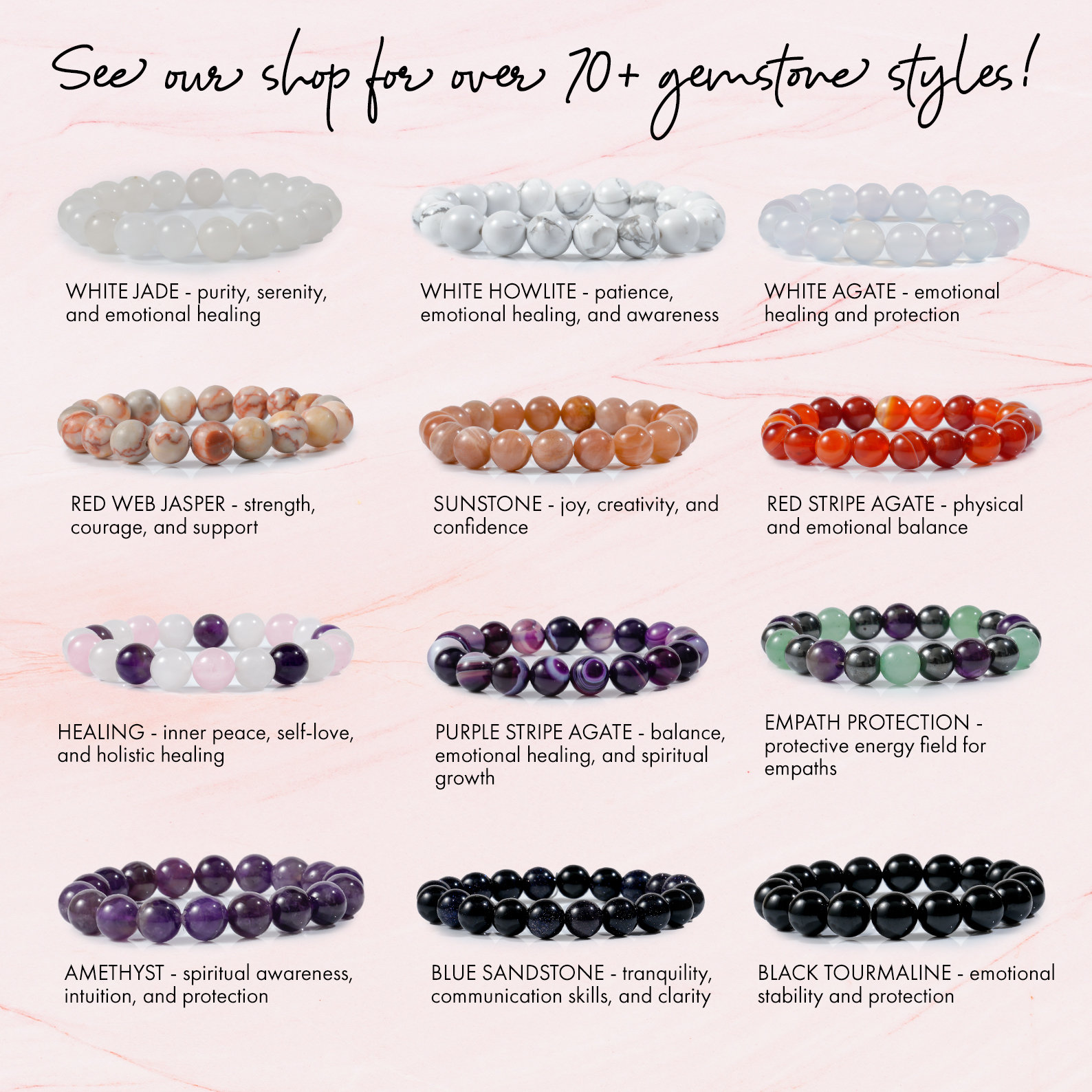 Sodalite, White Jade, Black Obsidian Bracelet | Gemstone for Inner ...