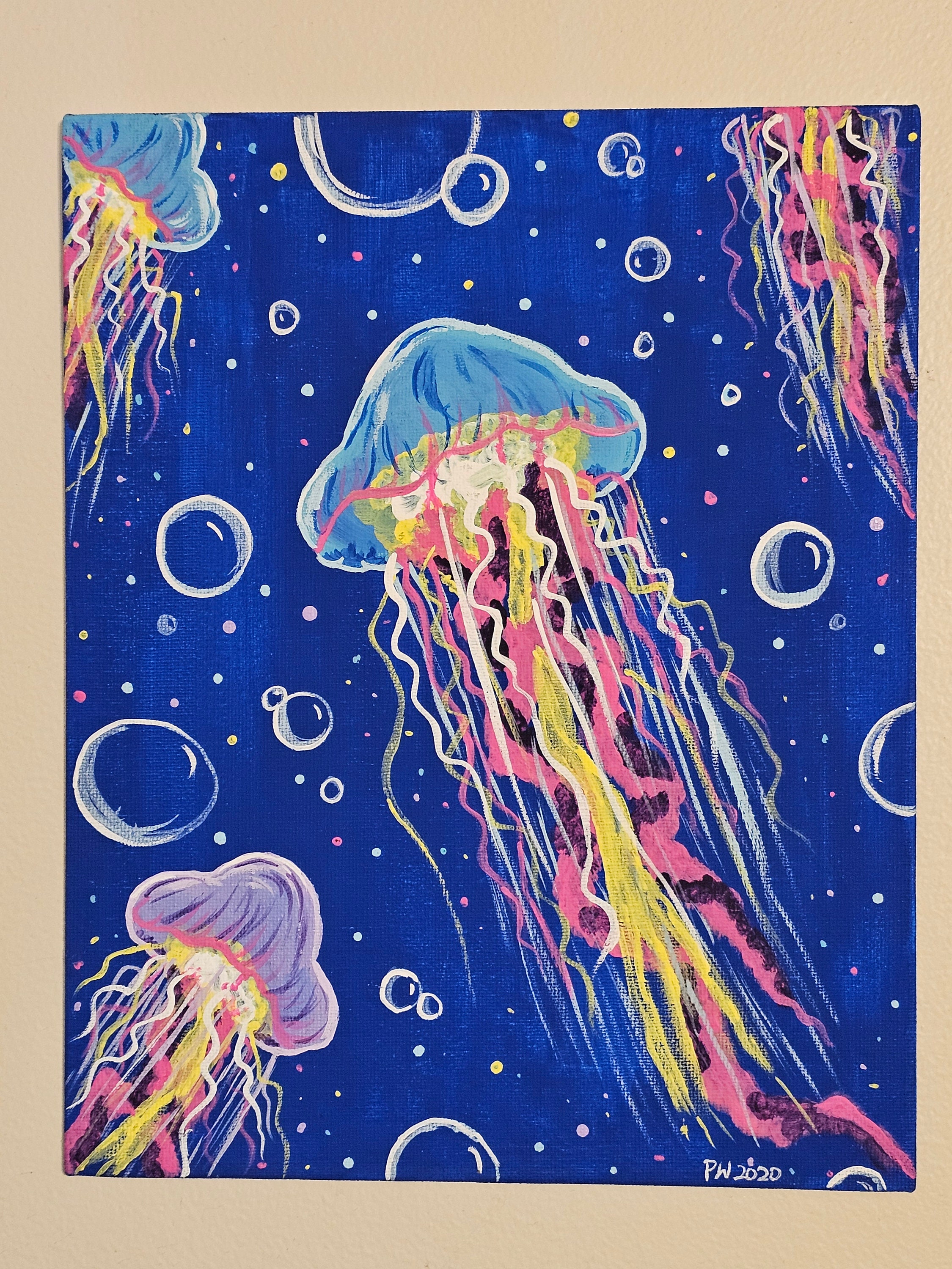 Jelly Fish Acrylic Painting - Etsy