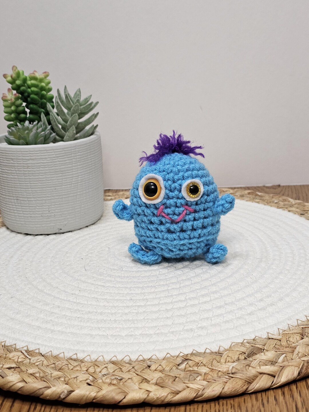Baby Monster Plushie (color:blue, Name= Bubbles) - Etsy