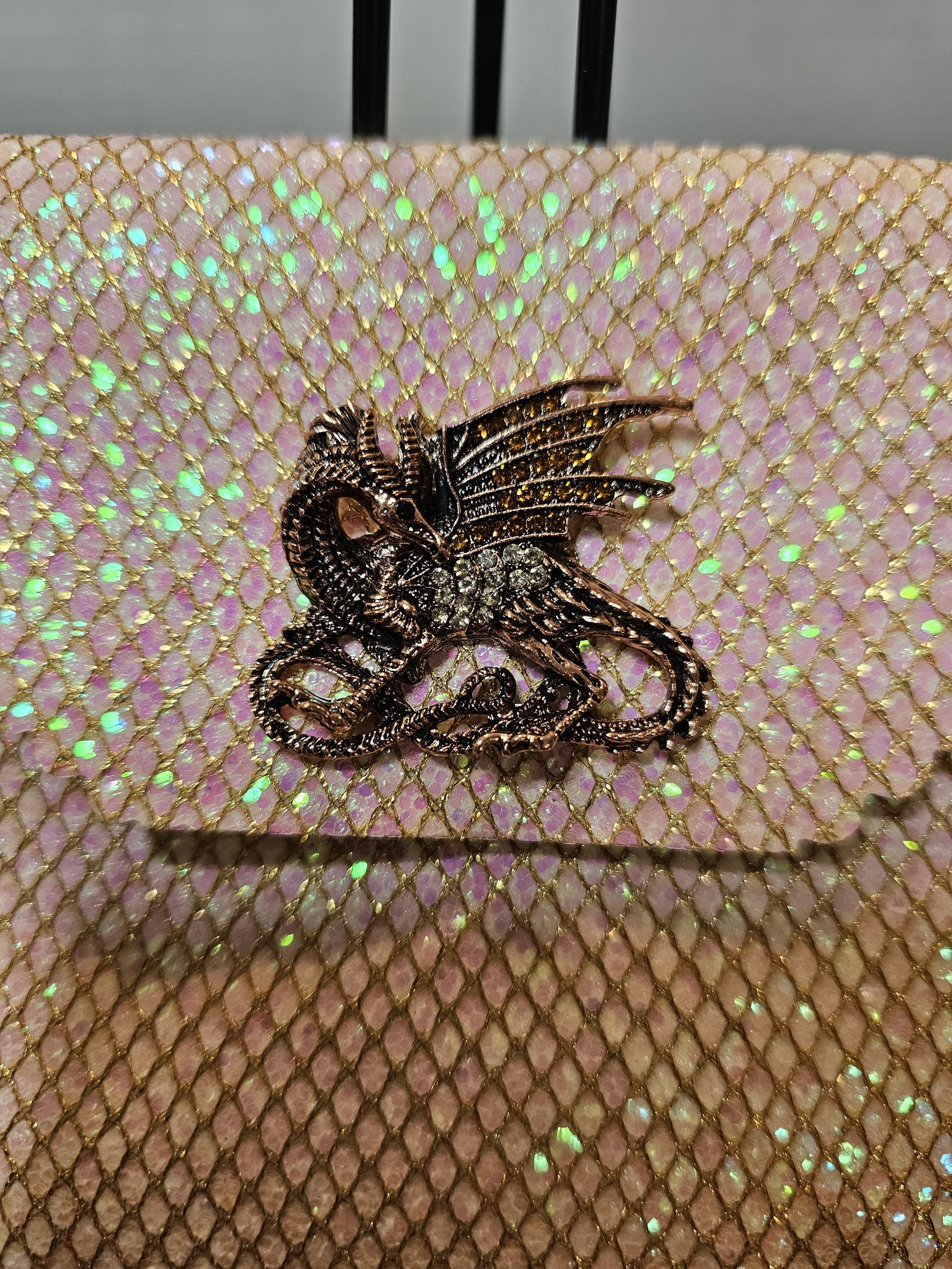 Pink Glitter Dragon Faux Leather Pouches - Etsy