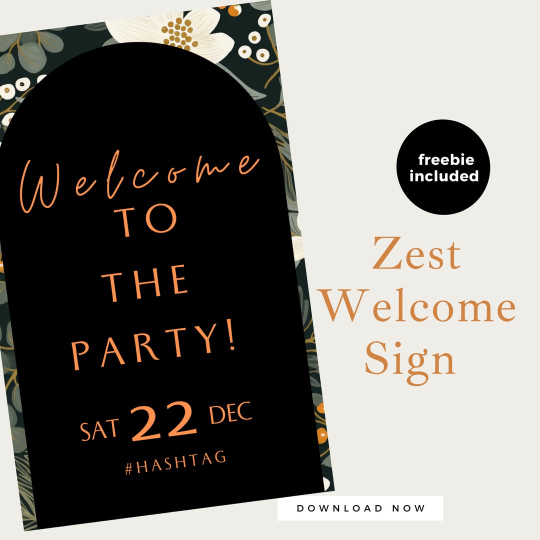 Instant Download |orange Welcome Sign | Welcome Brunch Sign | Printable ...