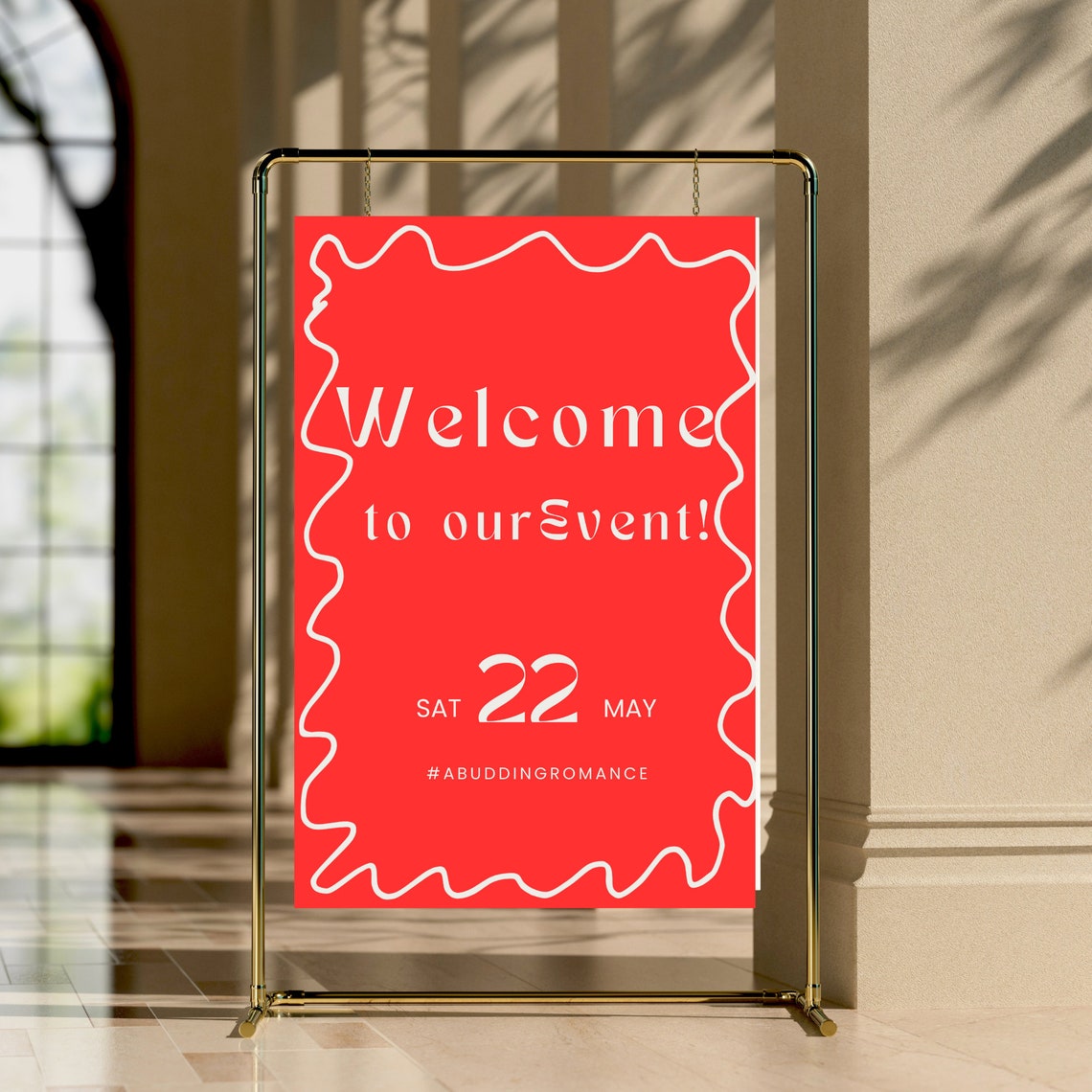 Hens Welcome Sign Wavy Bachelorette Party Welcome Sign Orange and Pink ...