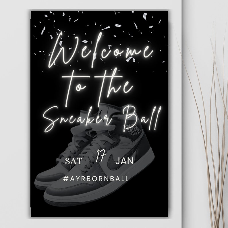 Editable Sneaker Ball Party Bundle Sneaker Printable Package Sneaker ...