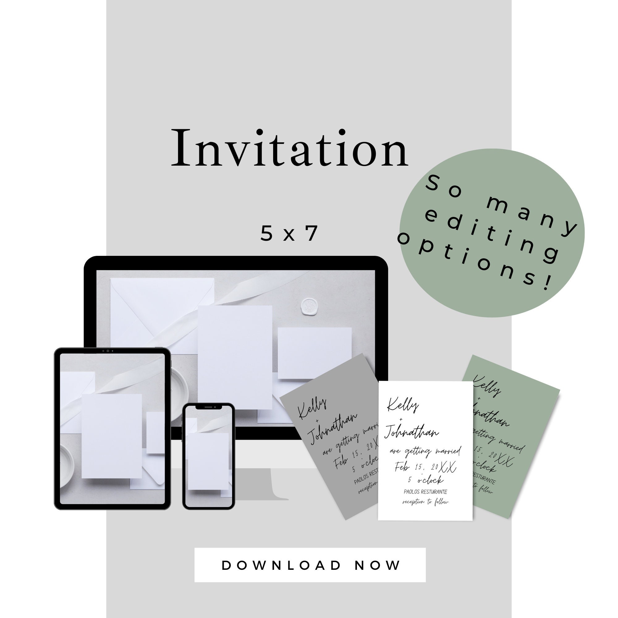 Hand Written Invitation, Line Drawing Wedding Invitation, Printable ...