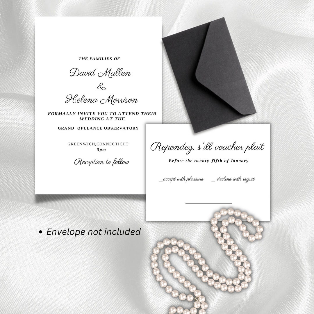 Plantilla descargable/ Boda temática francesa/ Invitaciones ...