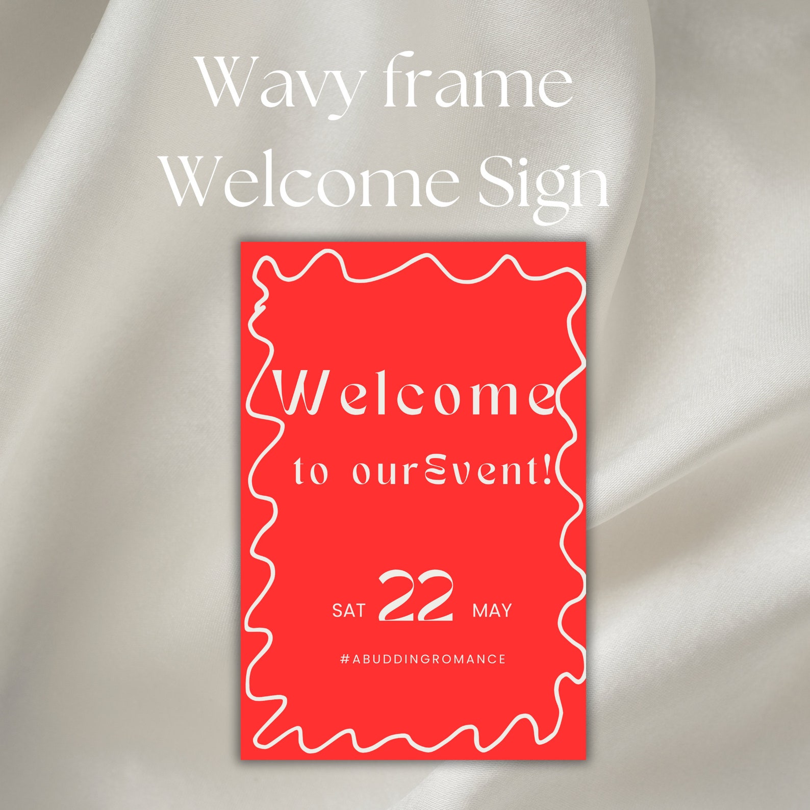 Hens Welcome Sign Wavy Bachelorette Party Welcome Sign Orange and Pink ...