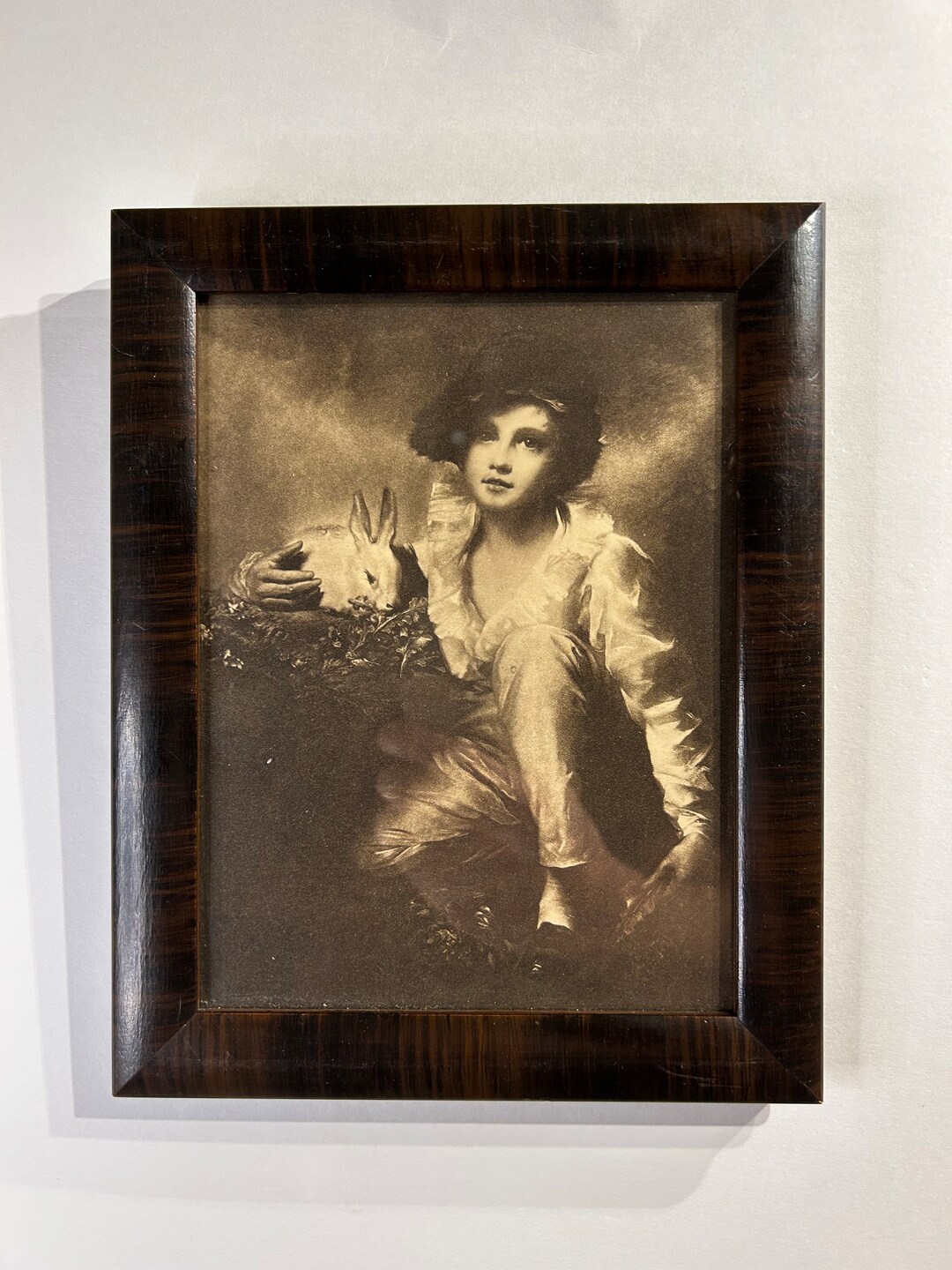 Vintage Henry Raeburn Framed Print boy With Rabbit Midcentury Frame - Etsy