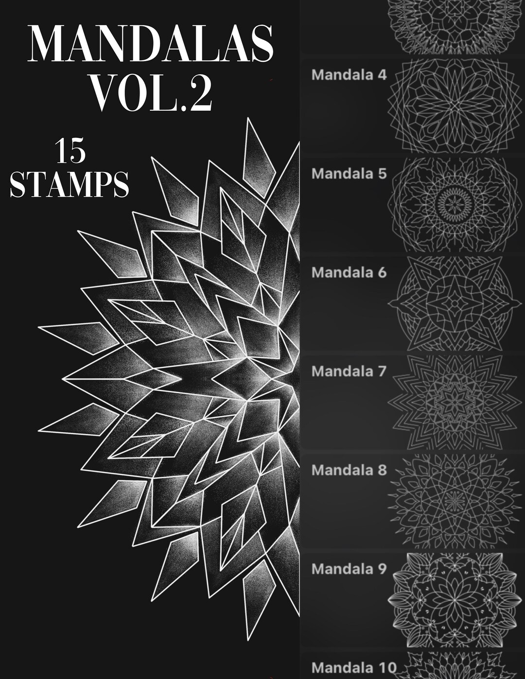 Mandala Tattoo, Mandala Procreate Stamps, Mandala Procreate Brushes. - Etsy