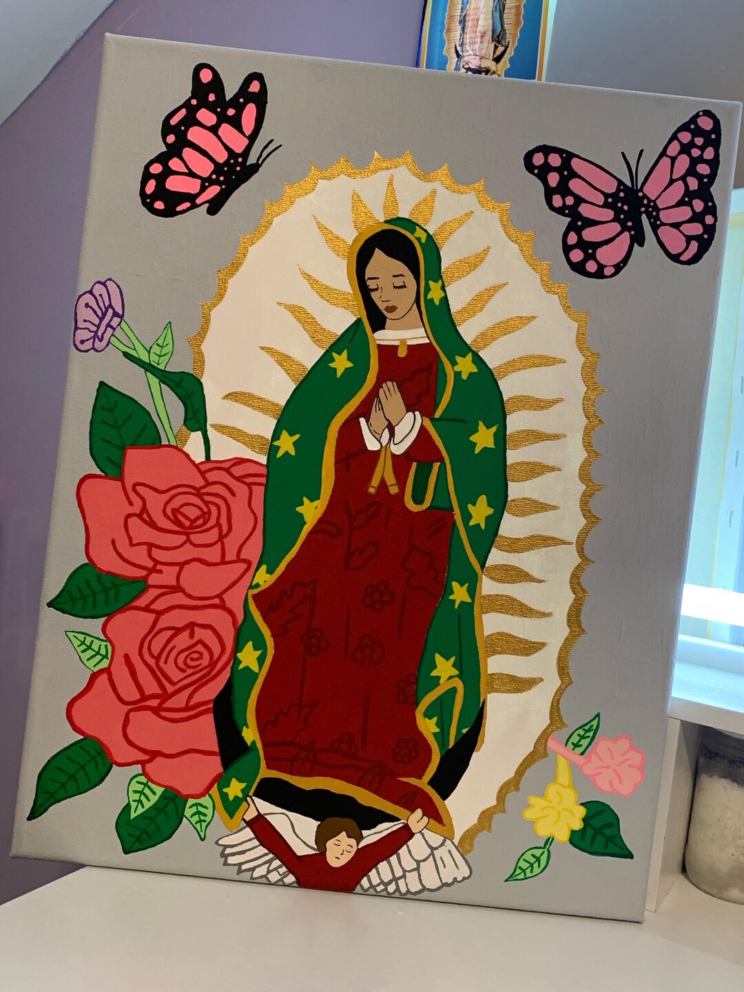 Virgin De Guadalupe Painting - Etsy
