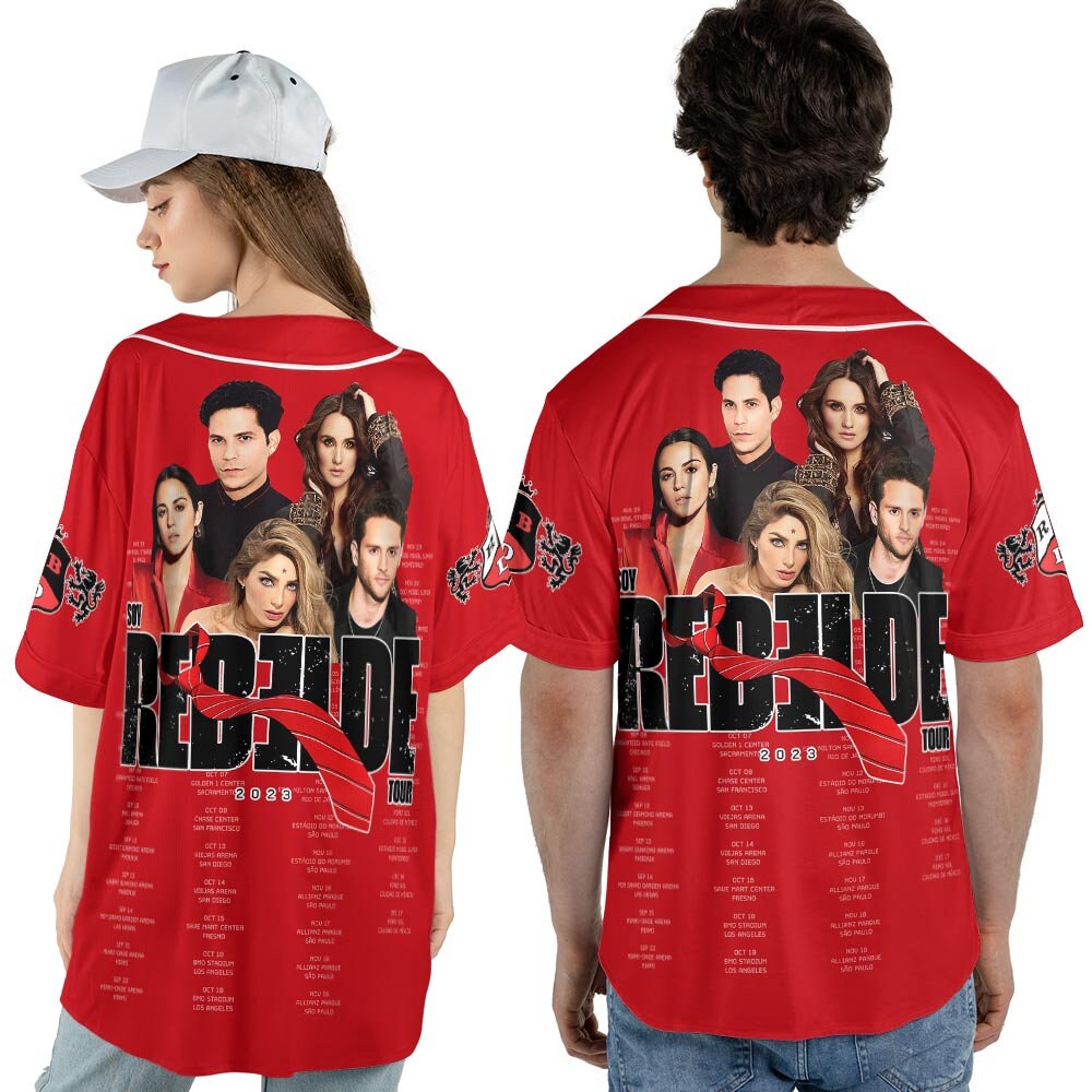 Custom Name Rebelde Music Baseball Jersey, RBD World Tour 2023 Designed ...