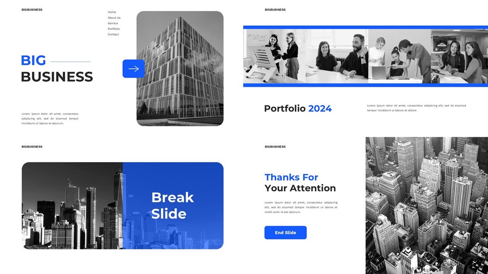 Minimal Modern Blue Business Powerpoint Template - Etsy