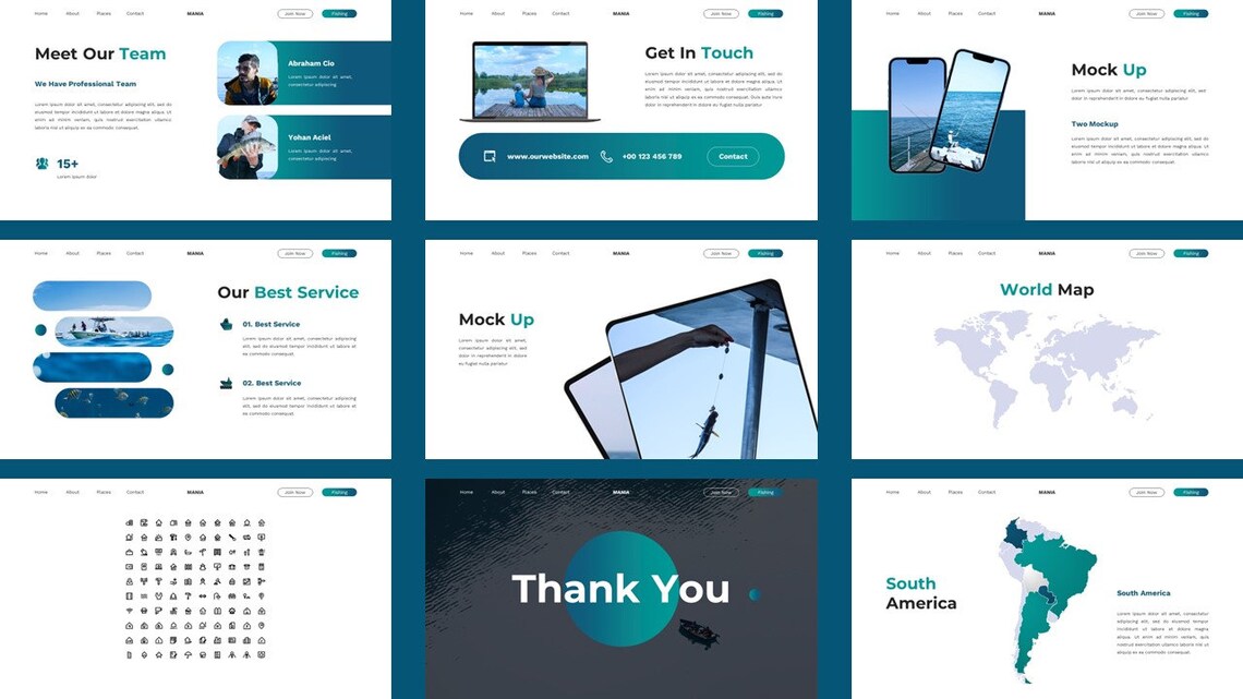 Minimal Modern Blue Business Powerpoint Template - Etsy