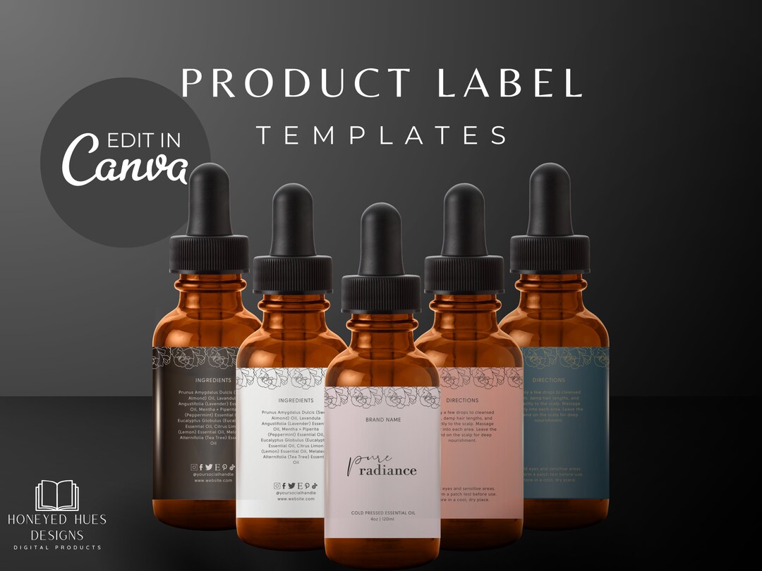 Editable Modern Dropper Bottle Label Template Printable - Etsy