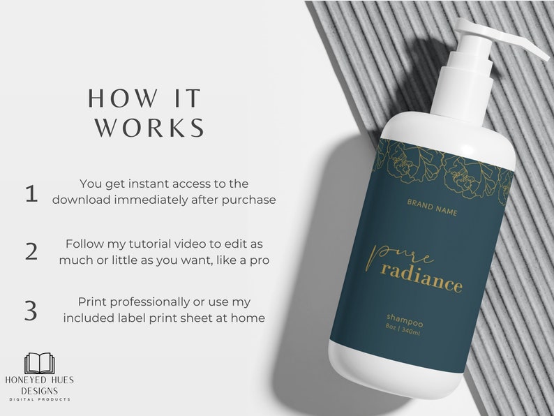 Editable Modern Round Bottle Label Template, Printable Shampoo Labels ...