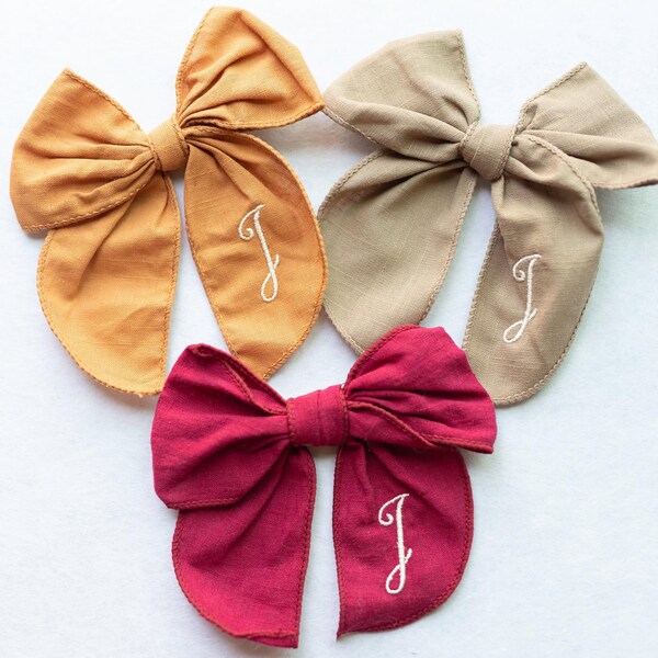 Monogrammed Hair Bow - Etsy