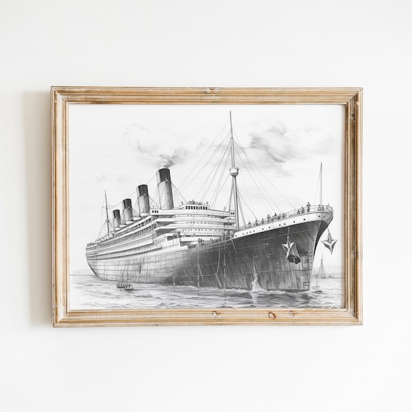 Rms Titanic Drawing - Etsy