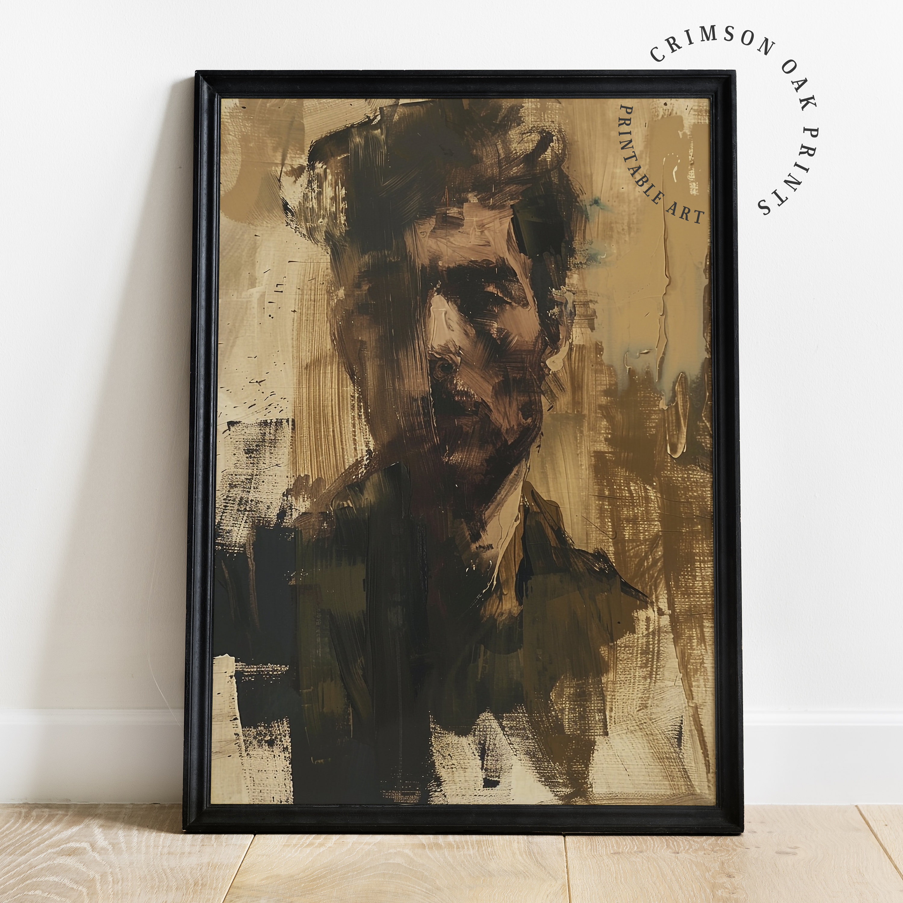 Vintage Man Portrait , Abstract Painting of a Man Portrait Art Print ...