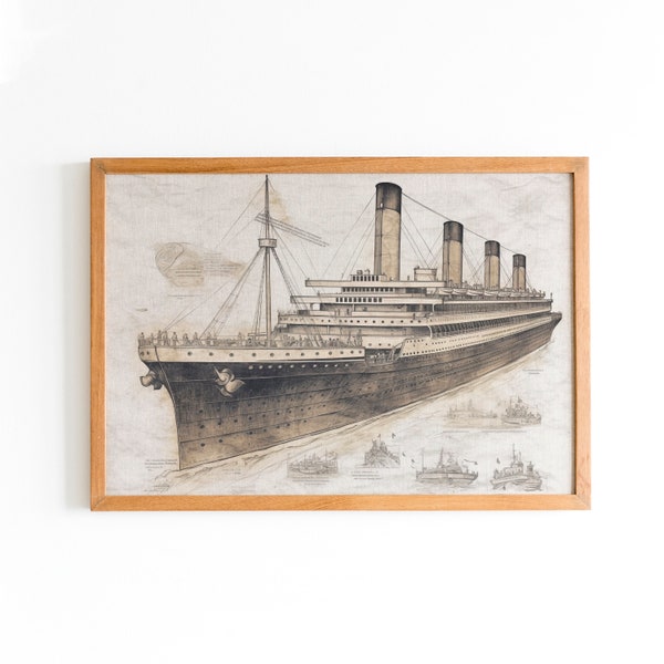 Rms Titanic Drawing - Etsy
