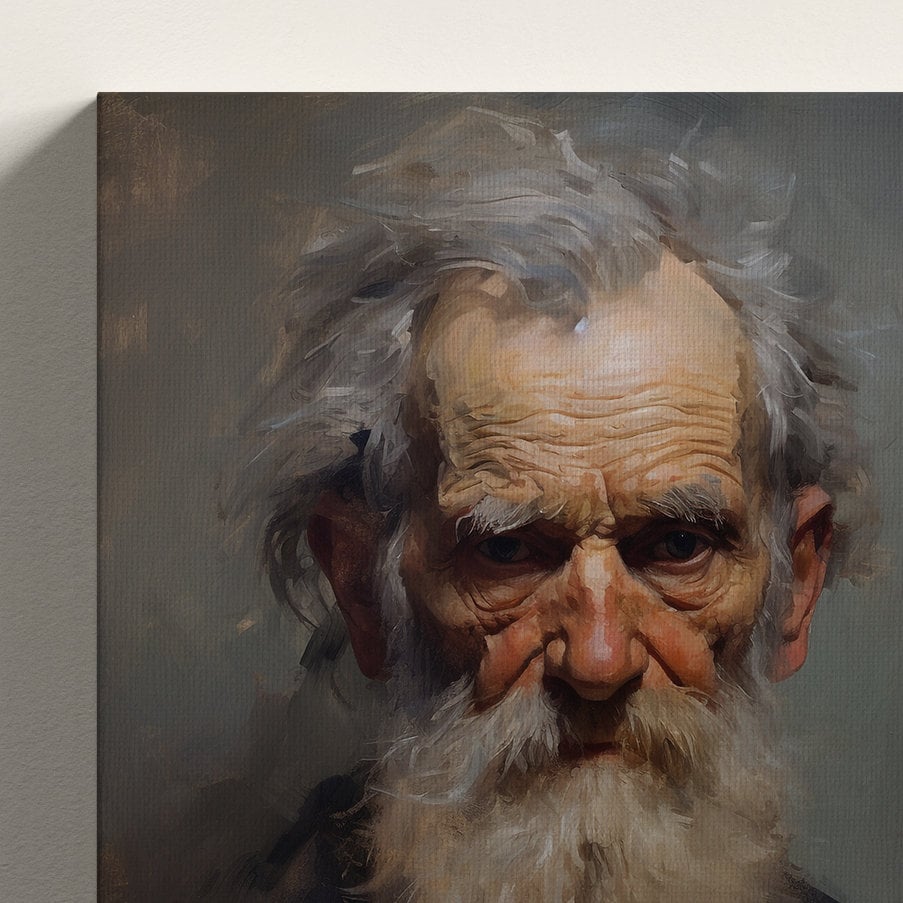 Vintage Old Man Portrait Painting Man Portrait Art Print Oil Painting ...