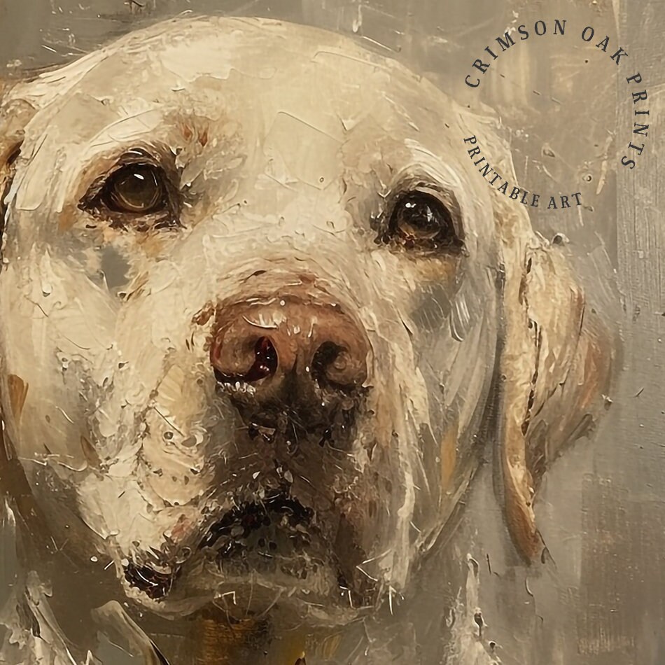 Vintage Dog Oil Painting Vintage Dog Painting , Antique Animal Portrait ...