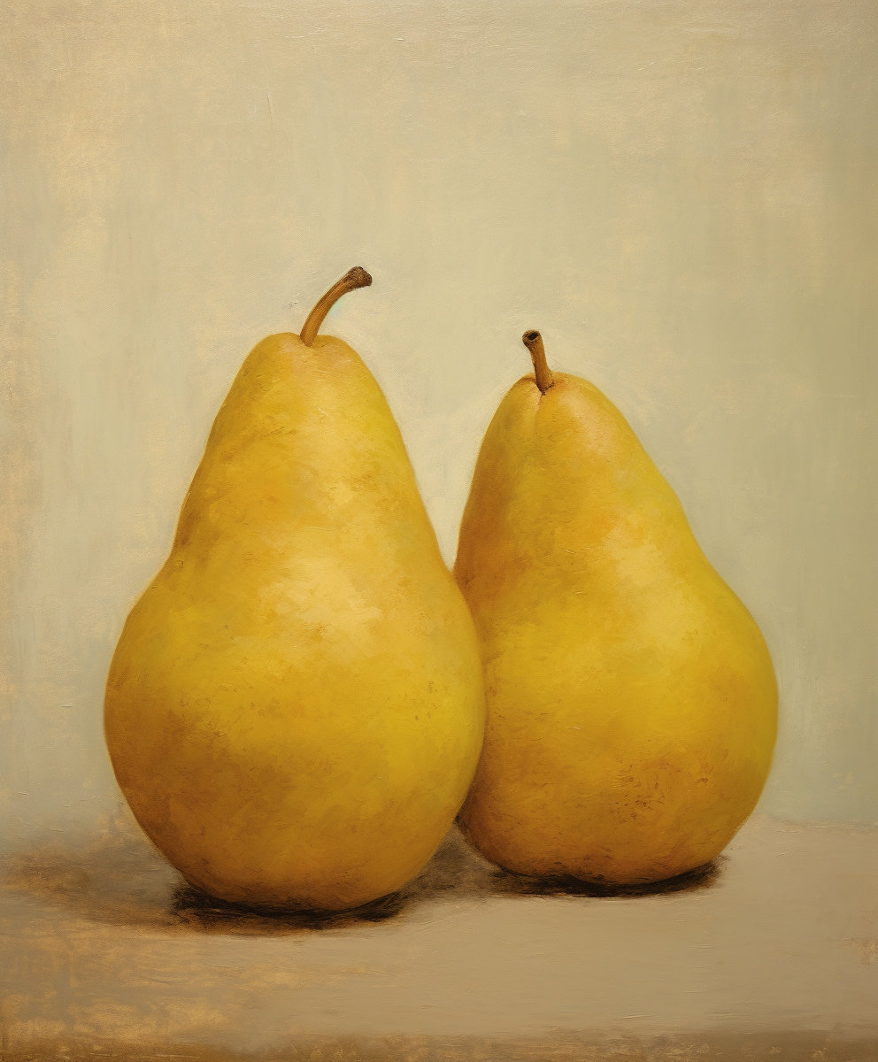 Vintage Still Life Painting, Impressionist Art, Pear Fruit, Home Decor ...