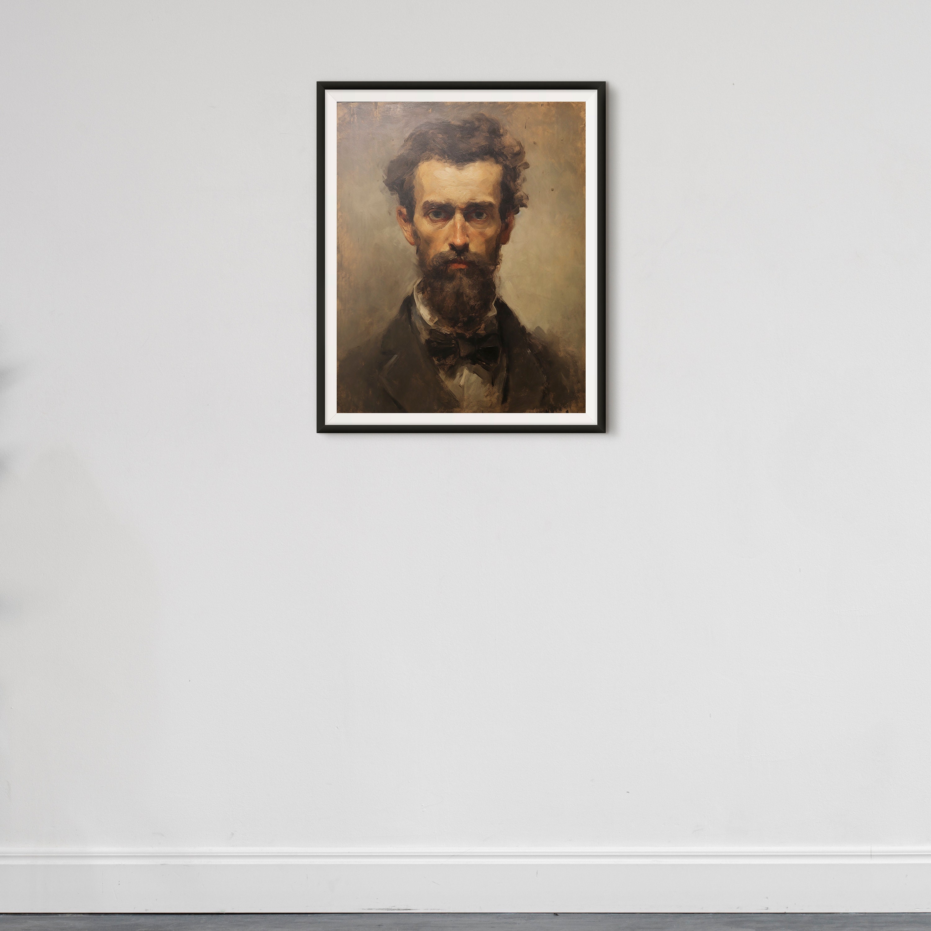 Vintage Portrait Painting Man Portrait Art Print Gentleman Oil Painting ...