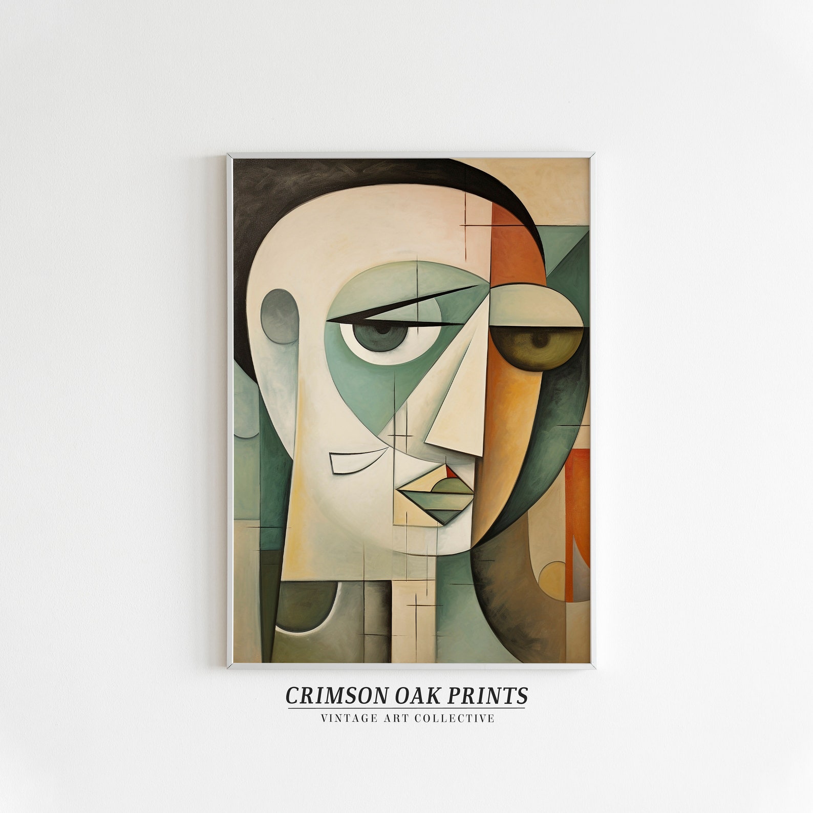 Cubist Painting, Vintage Artwork, Abstract Wall Decor Modern Art Print ...