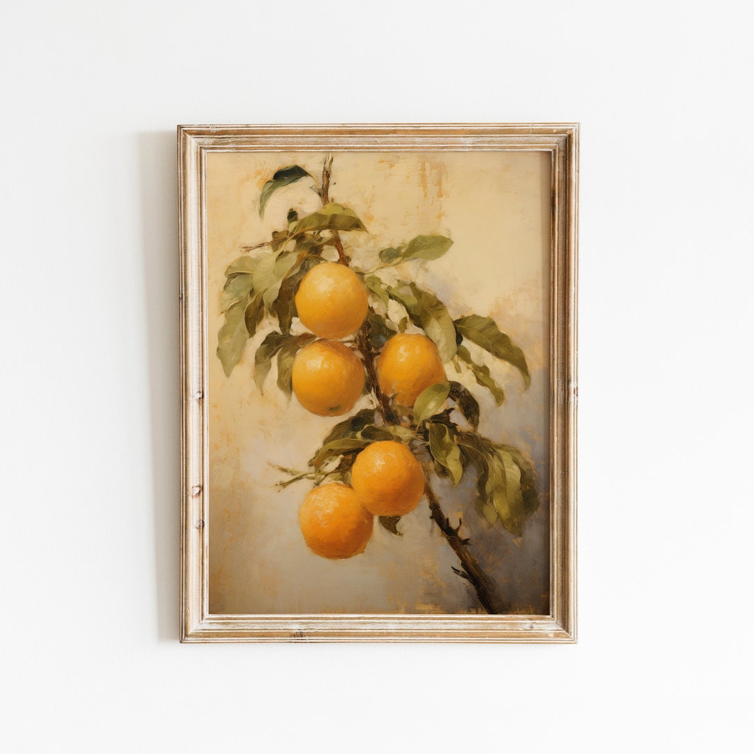 Impressionist Orange Painting, Printable Art Vintage Art Print Vintage ...