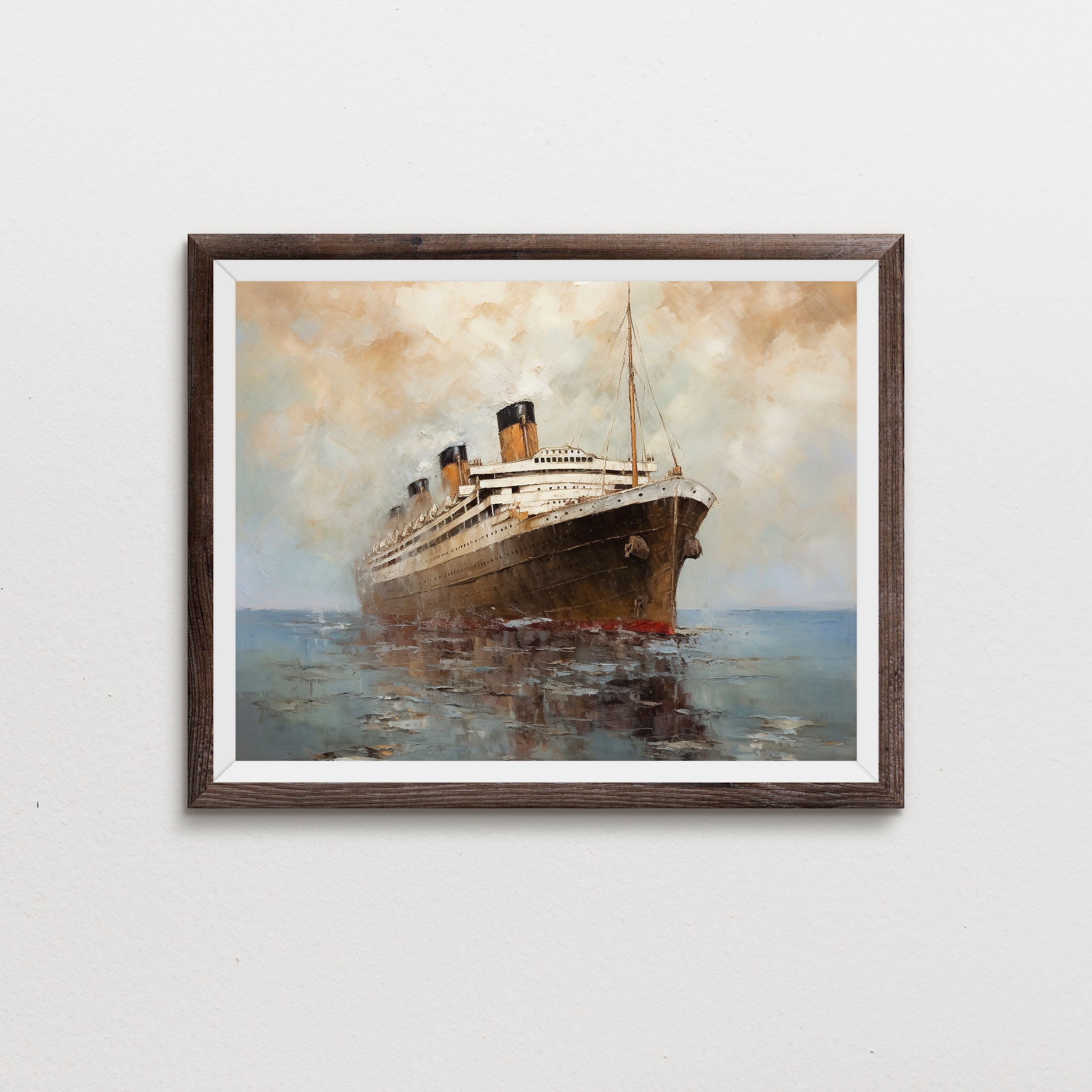 RMS Titanic Painting Vintage Wall Art Printable Art Original Painting ...
