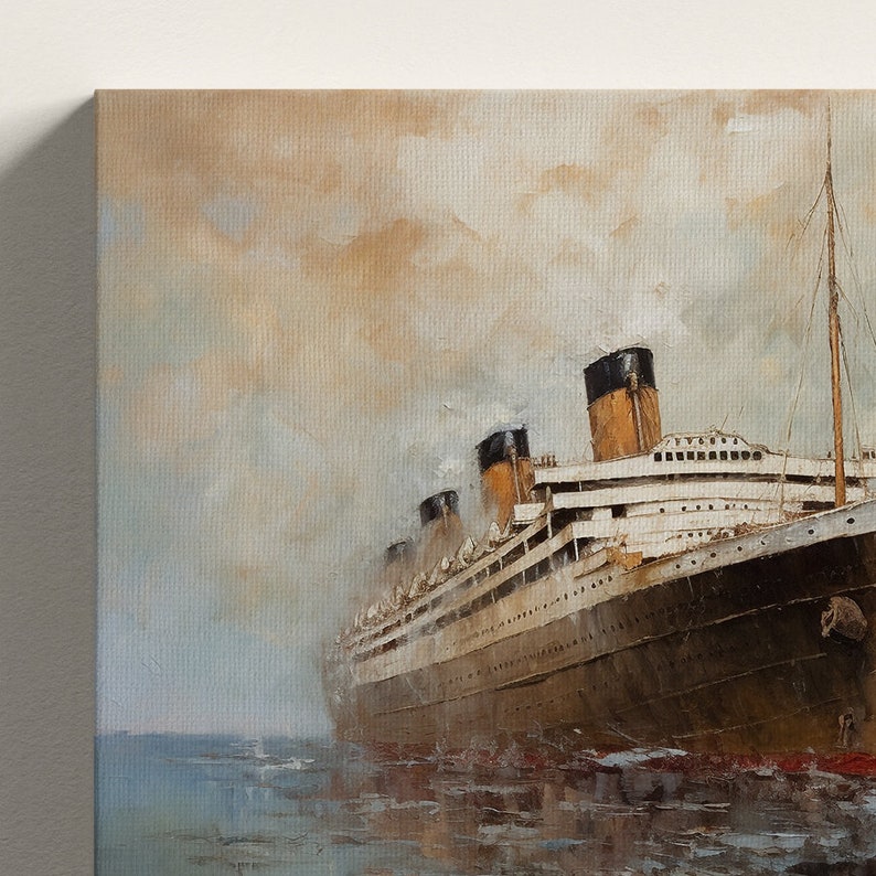 RMS Titanic Painting Vintage Wall Art Printable Art Original Painting ...