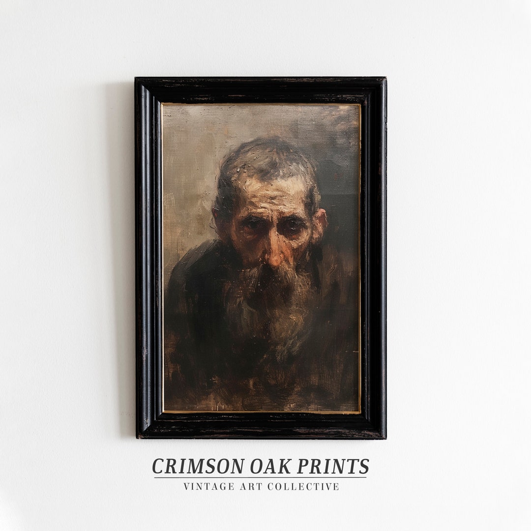 Impressionist Painting of Man , Antique Man Portrait Impressionist Wall ...