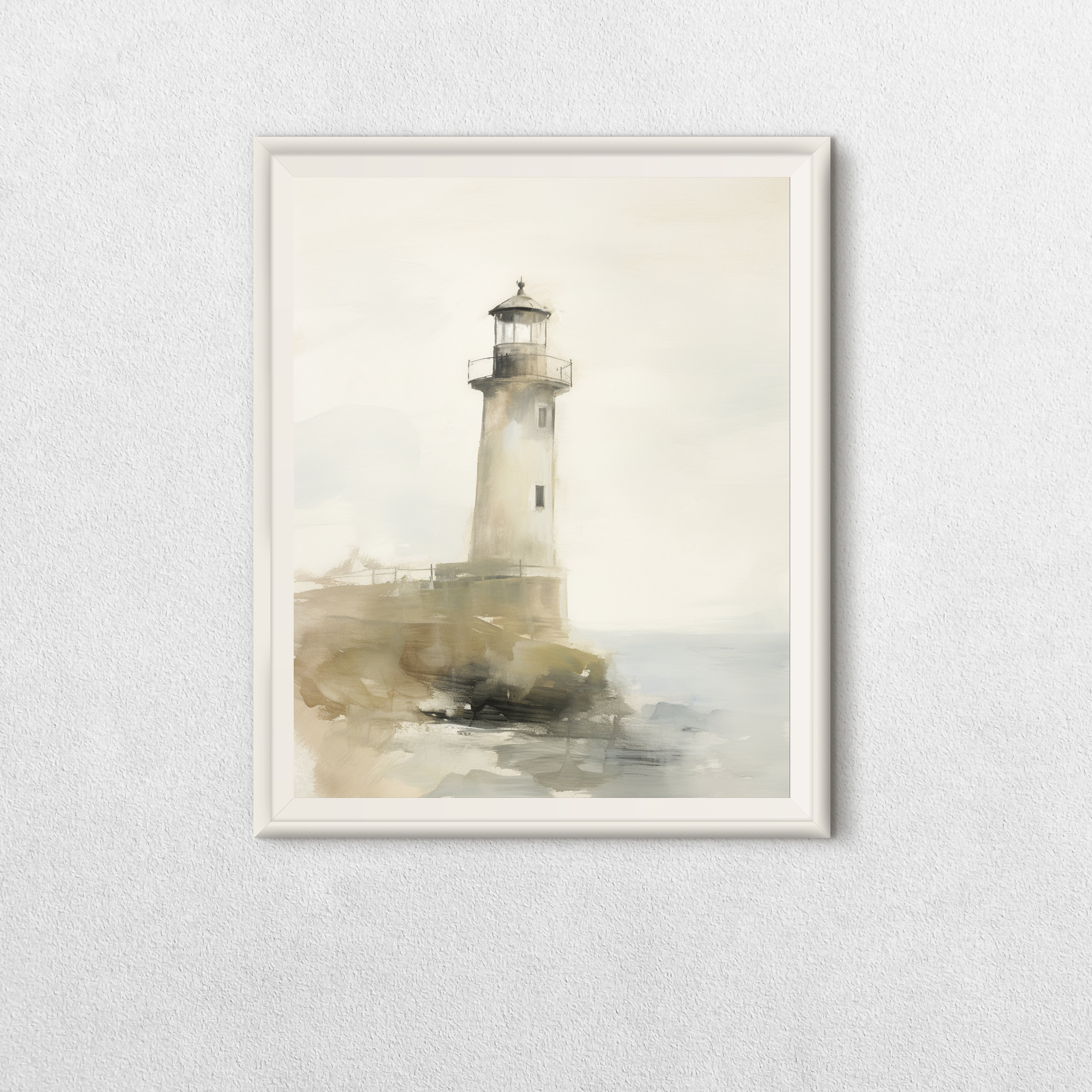 Vintage Lighthouse Print ,ocean Seascape, Nautical Landscape, Sea, Oil ...