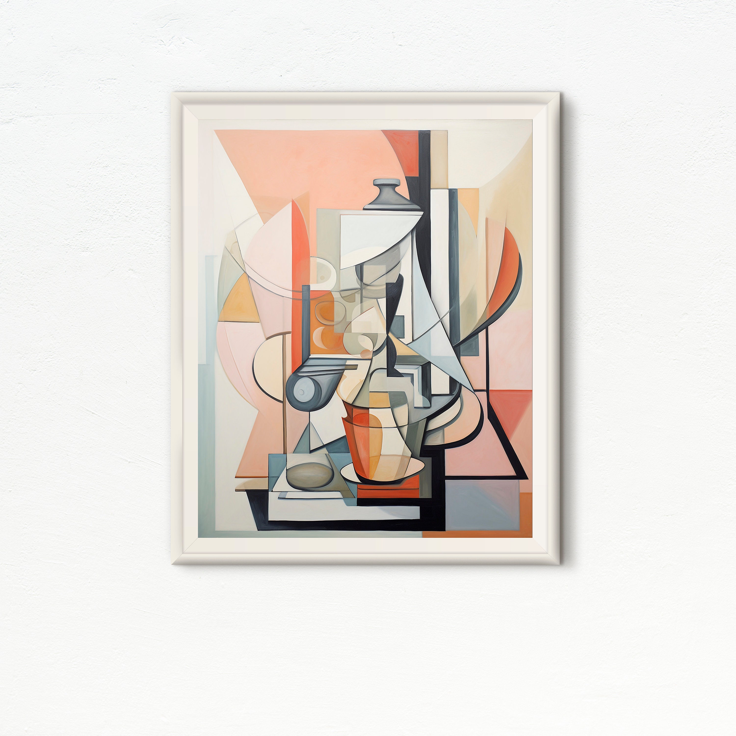 Cubist Painting, Vintage Artwork, Abstract Wall Decor Modern Art Print ...