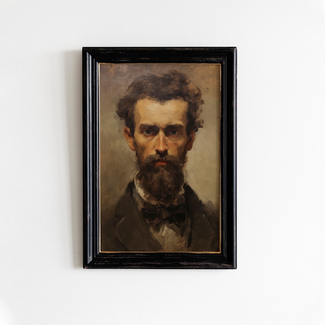 Vintage Portrait Painting Man Portrait Art Print Gentleman Oil Painting ...