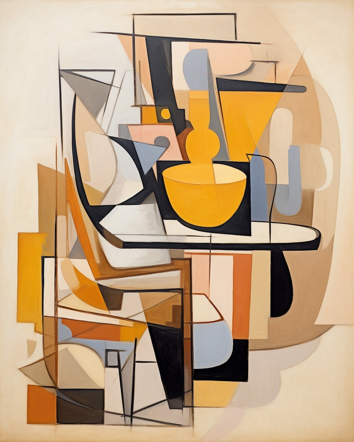 Cubist Art vintage Wall Cubism Art Print Oil Painting - Etsy