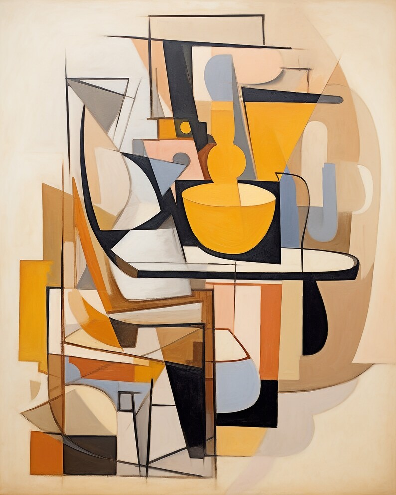 Cubist Art vintage Wall Cubism Art Print Oil Painting - Etsy